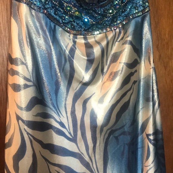 luxgal | Dresses | Lux Gal Prom Dress Blue Champagne Color | Poshmark